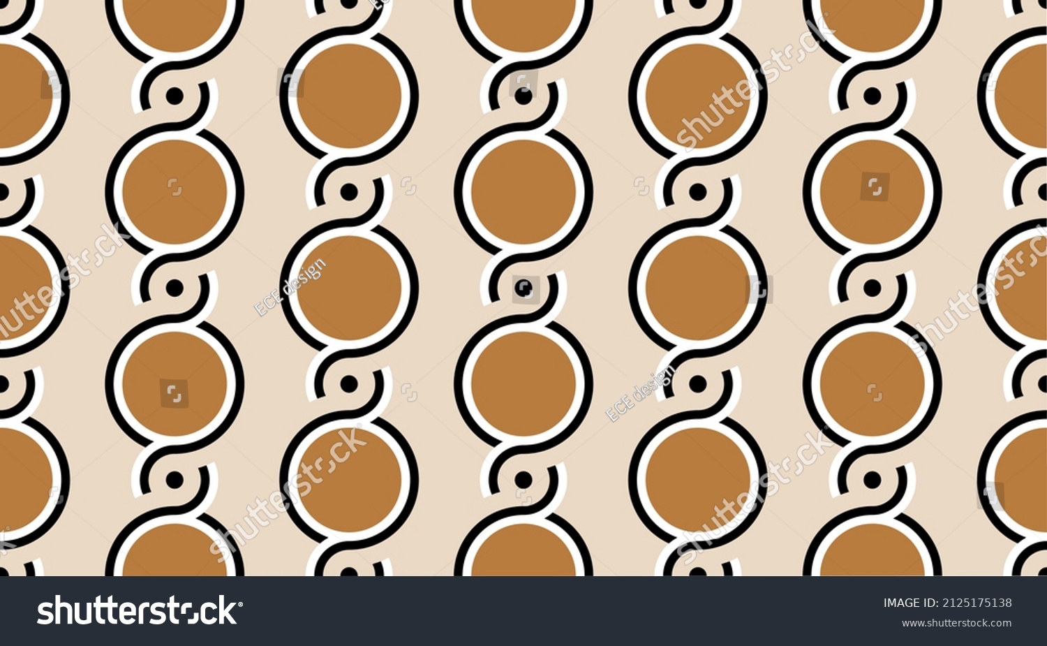Seamless abstract chain pattern on beige. Vector Illustration._站酷海洛_正版 ...