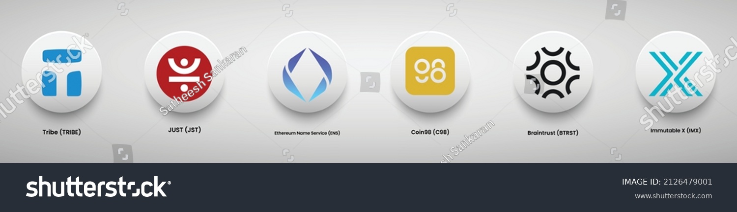 Set of crypto currency logo designs vector illustration template. Tribe ...