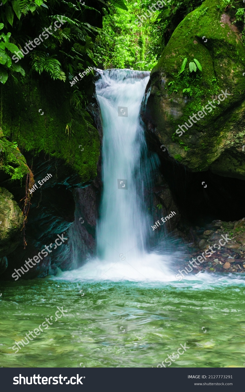 veil waterfall in peru tingo maria peruvian jungle crystal clear water ...