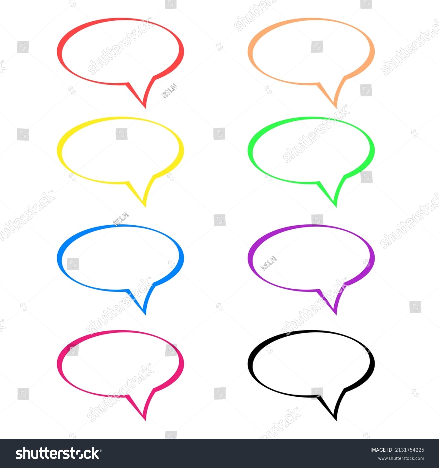 Speech bubbles flat vector icons set.Chat bubbles flat vector icons set ...