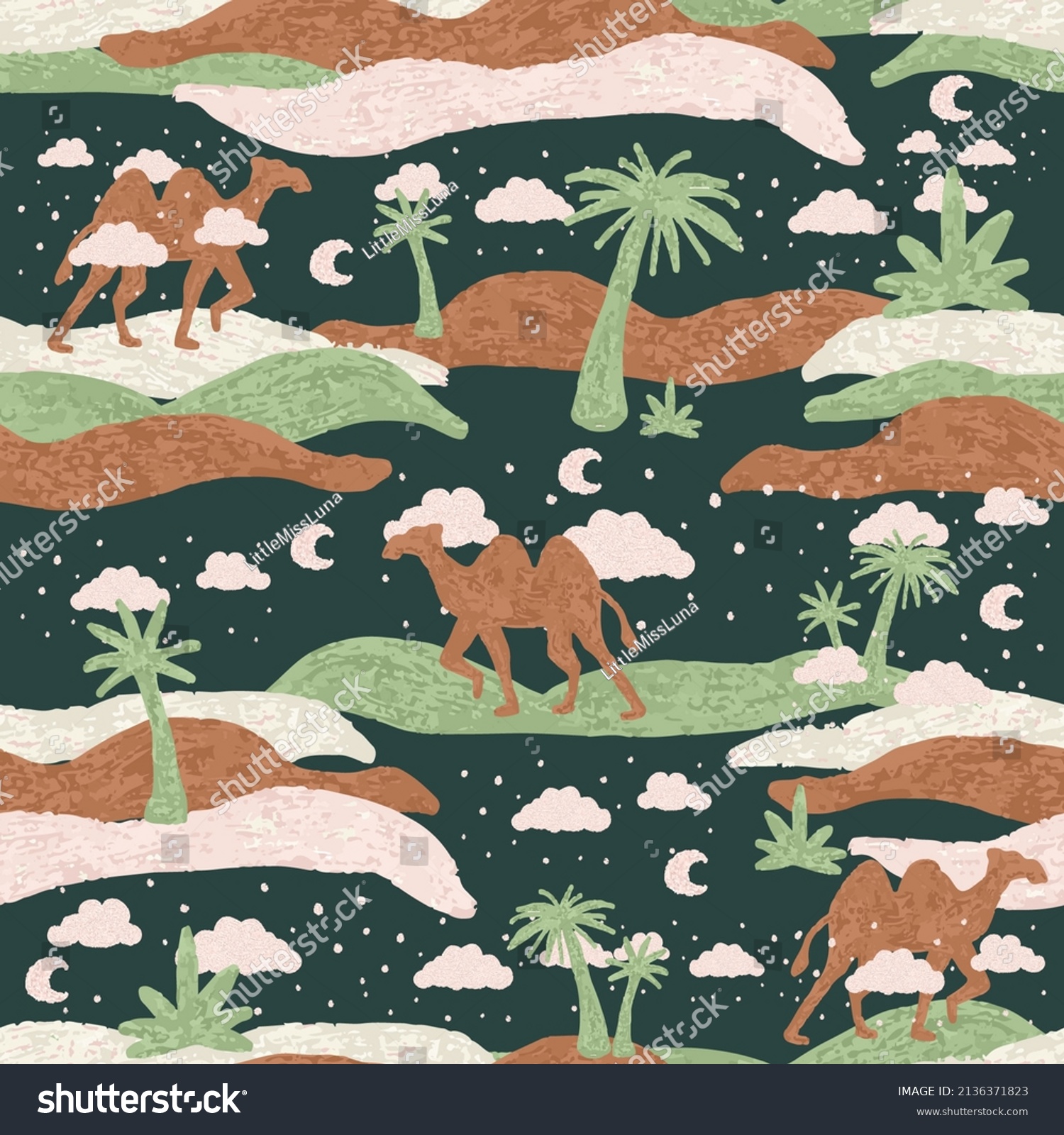 Arabian Desert Seamless Patten Dry land Wallpaper Wilderness Lanscape ...