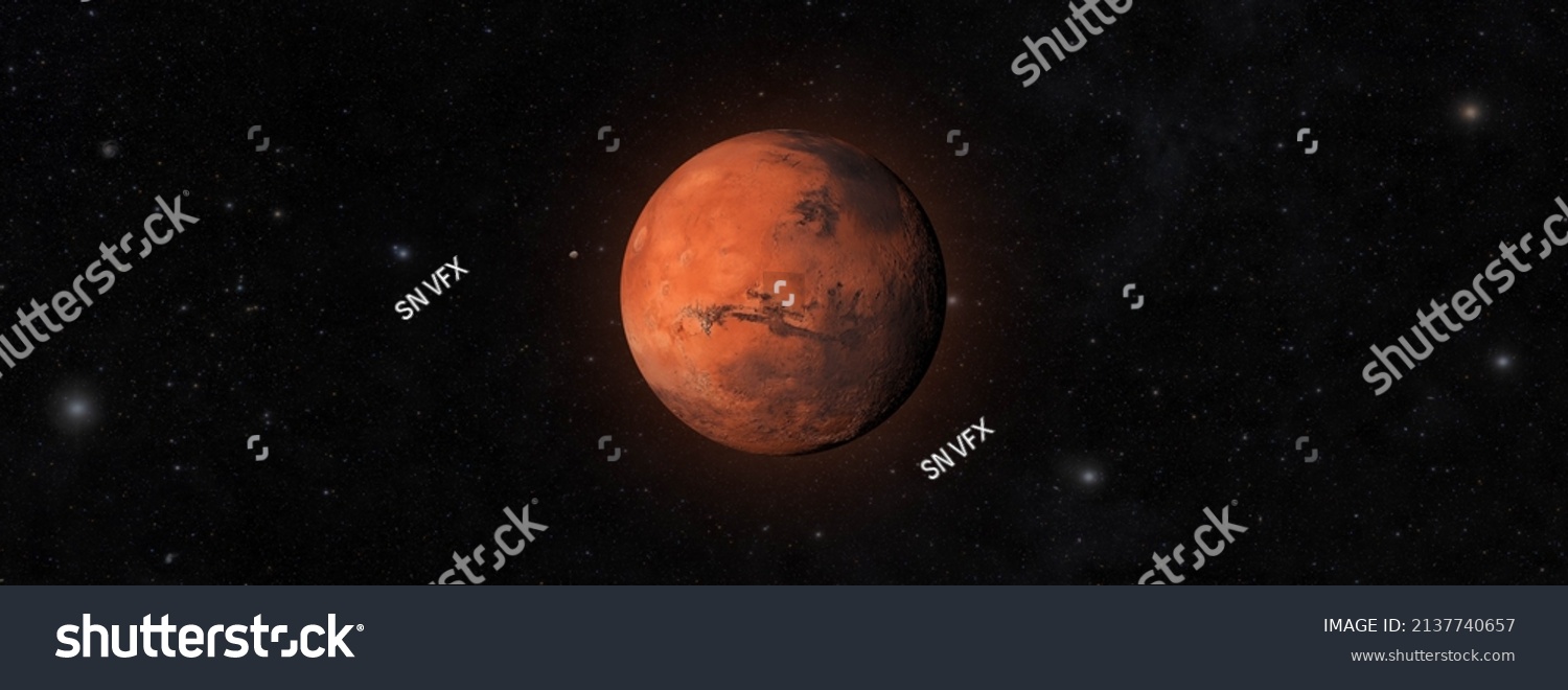 panoramic view of mars the ruling planet of scorpio 3d rendering ...