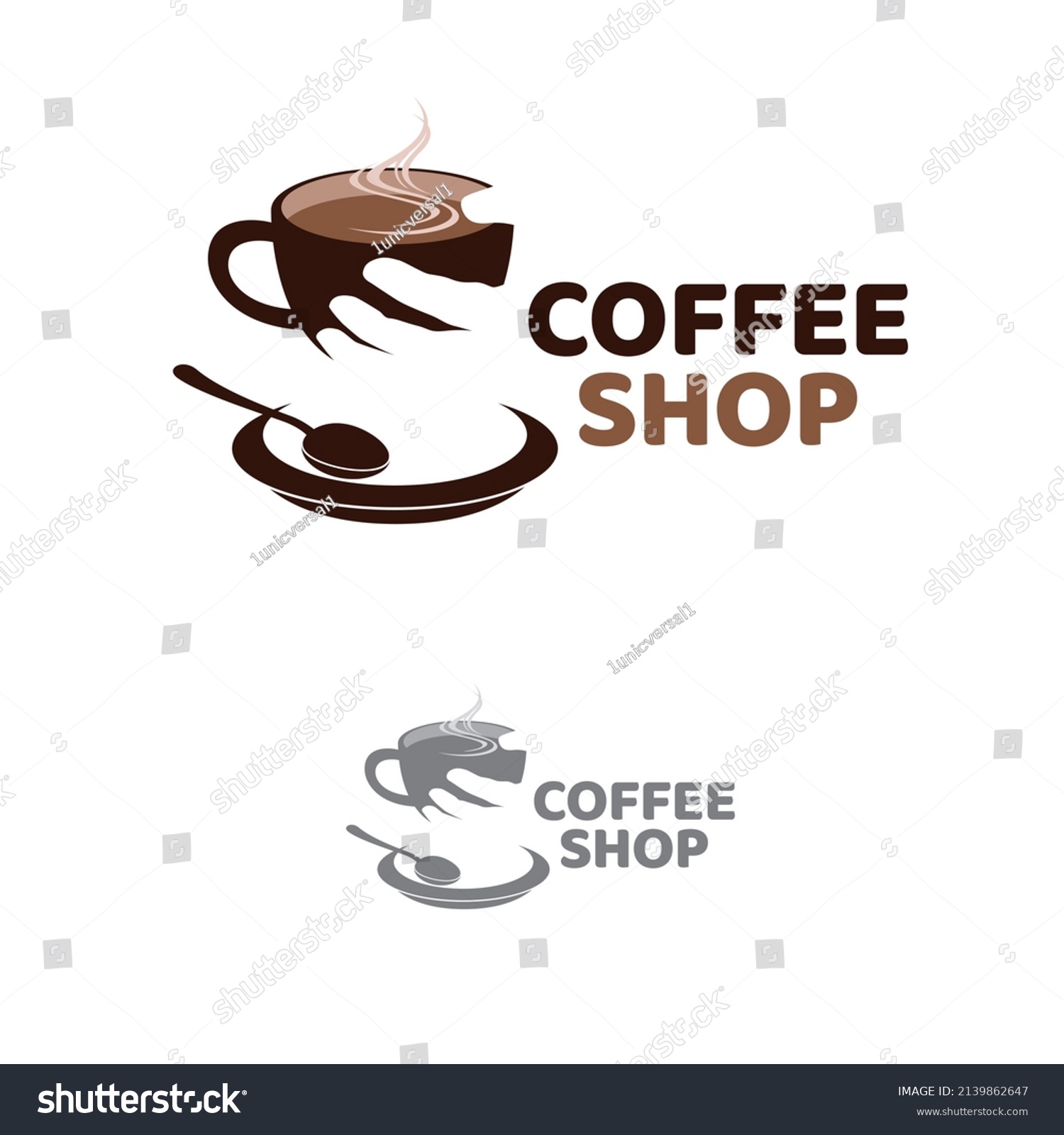 Negative space of fingers holding a coffee cup as a logo design ...