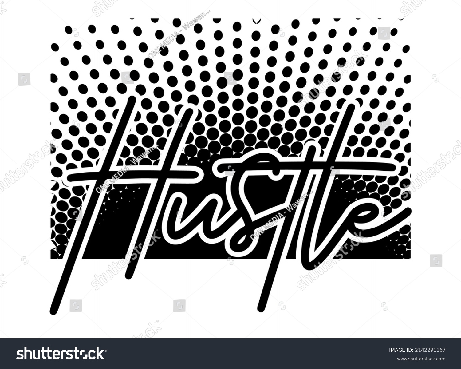 Vector design with black circles and the word HUSTLE_站酷海洛_正版图片_视频_字体_音乐 ...