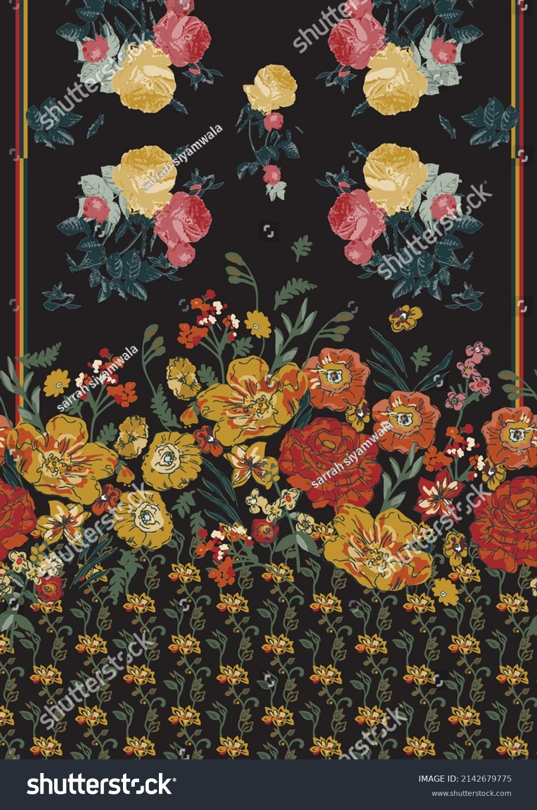 Cute pattern in small abstract flower. Beautiful colorful flowers ...