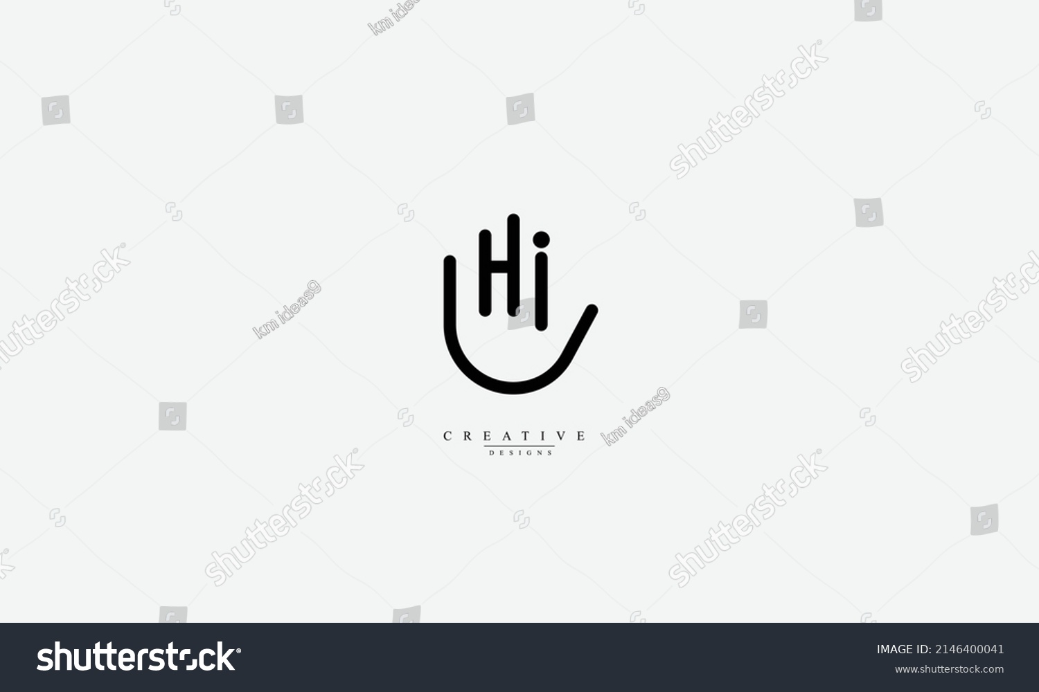 HI hand vector logo design_站酷海洛_正版图片_视频_字体_音乐素材交易平台_站酷旗下品牌