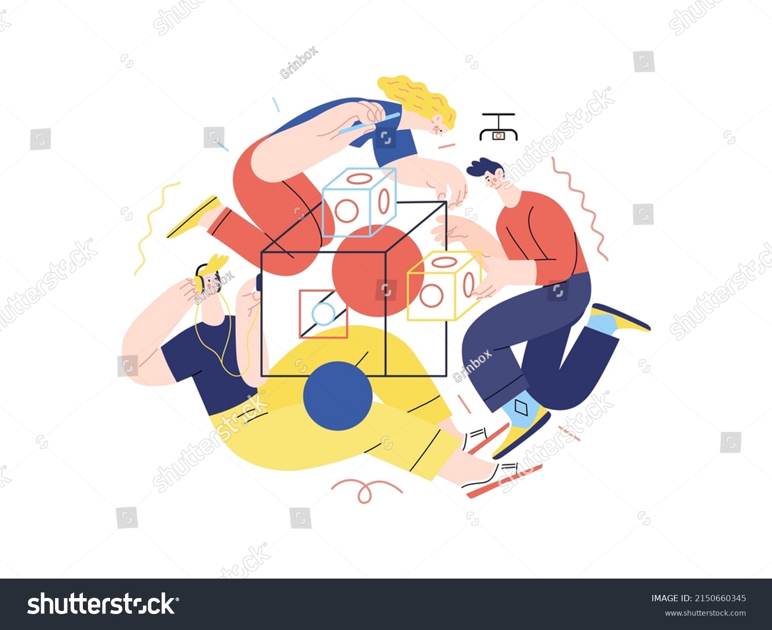 Technology Memphis - Brand modern flat vector concept digital ...