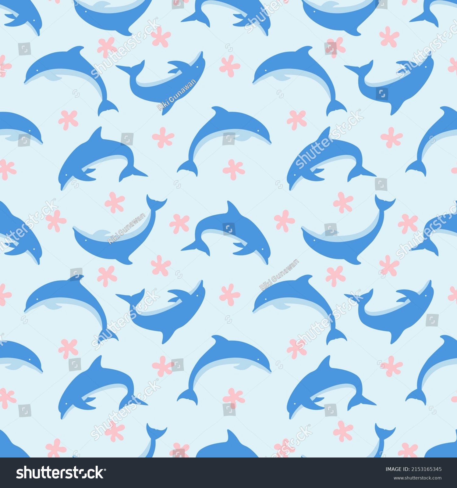 illustration vector graphic of dolphin seamless pattern_站酷海洛_正版图片_视频_字体_音乐素材交易平台_站酷旗下品牌
