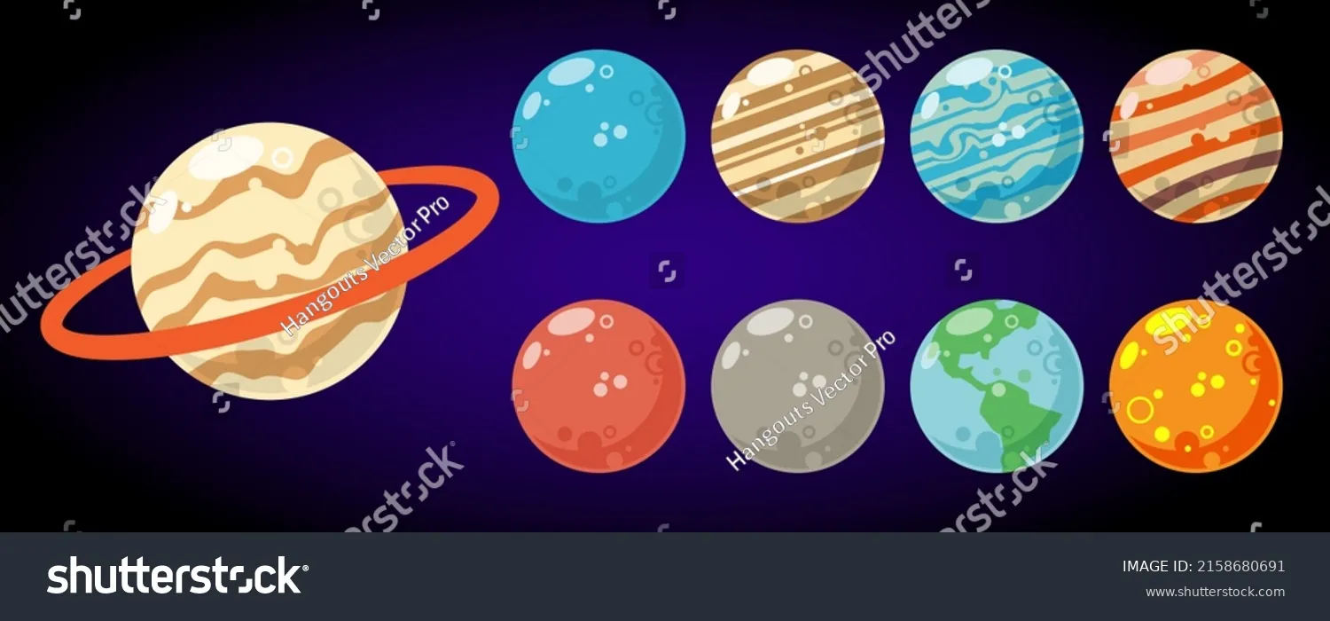 A wide range of space planet designs for producing cartoon and game ...