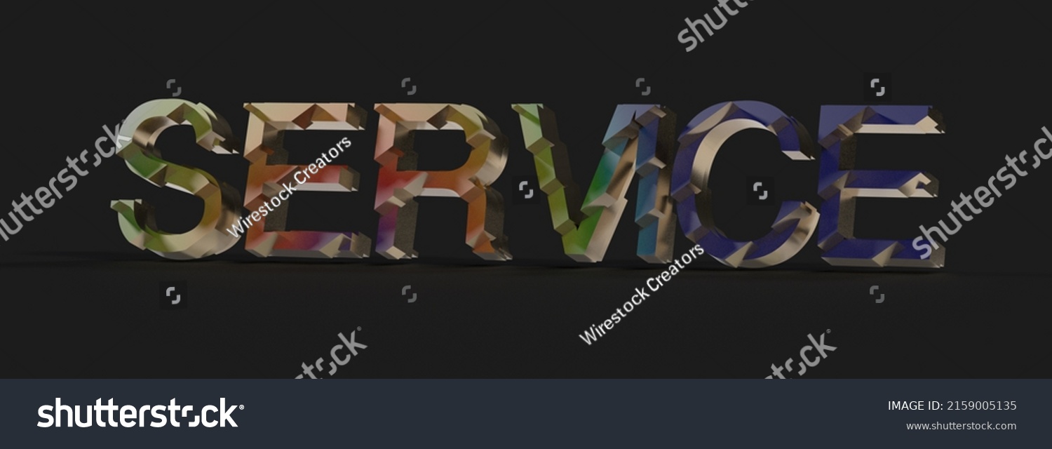 An illustration of "Service" word in 3d_站酷海洛_正版图片_视频_字体_音乐素材交易平台_站酷旗下品牌