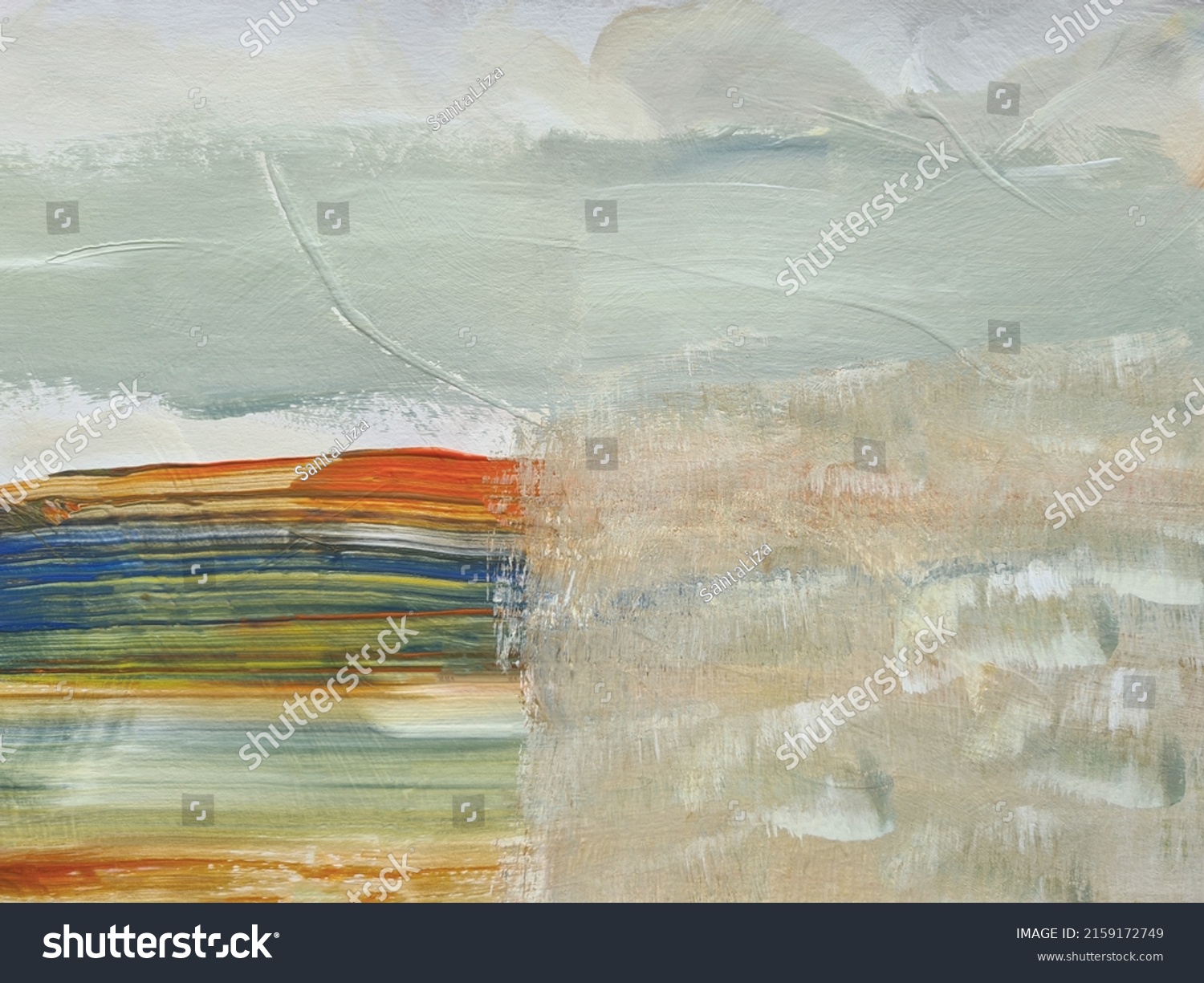 Nature Abstract Spring Painting Background. Spring landscape. Modern ...