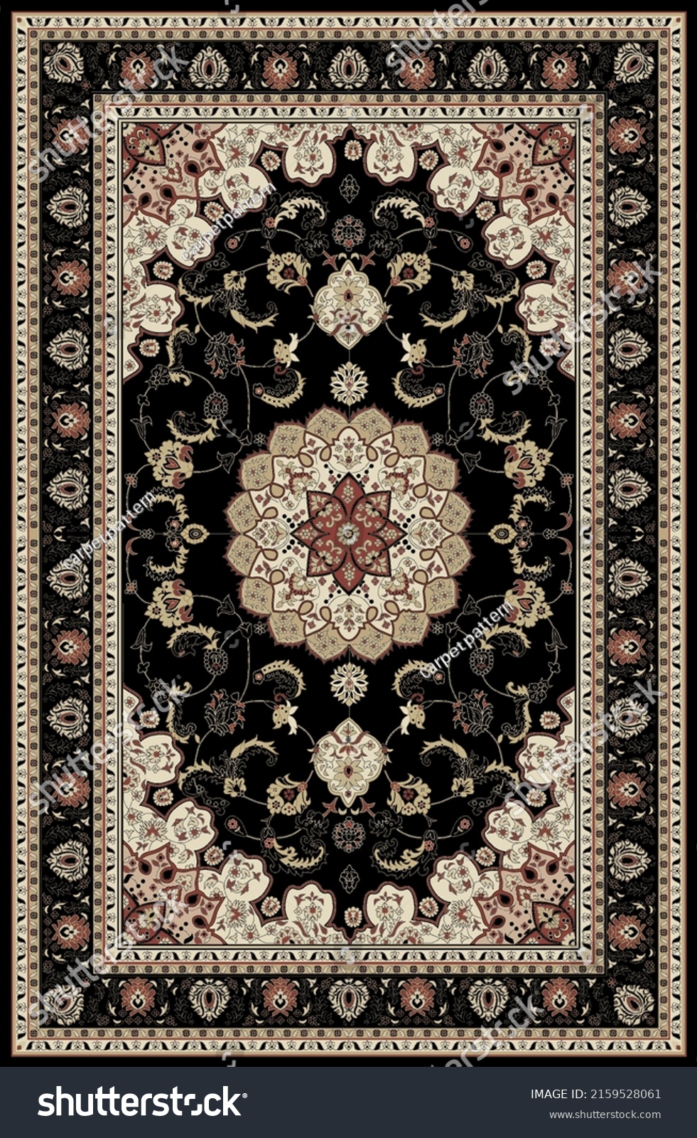 carpet design.Grunge background. Frame carpet colorful geometry ...
