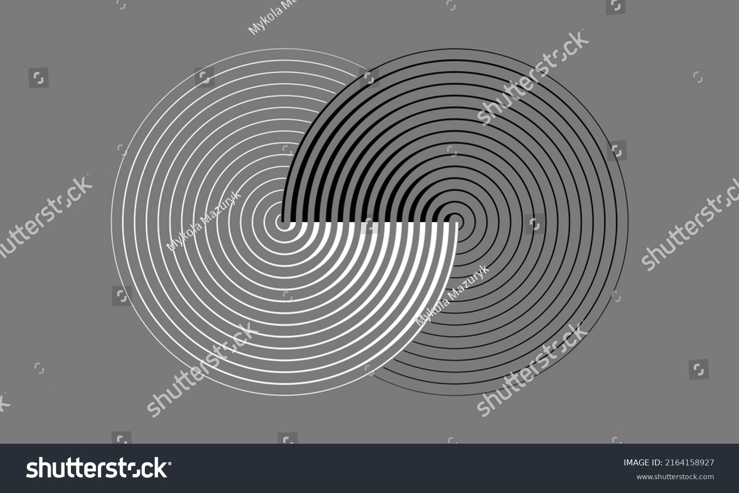 Two circles together with transition in each other. Yin and Yang symbol ...