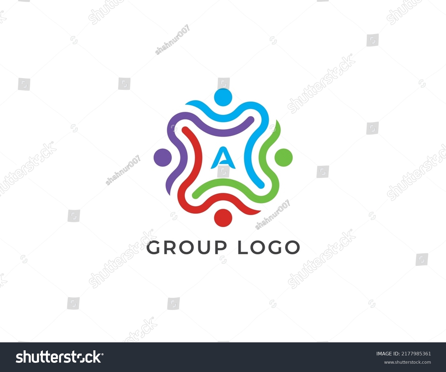 Group of People Logo Concept sign icon symbol Design with Letter A ...