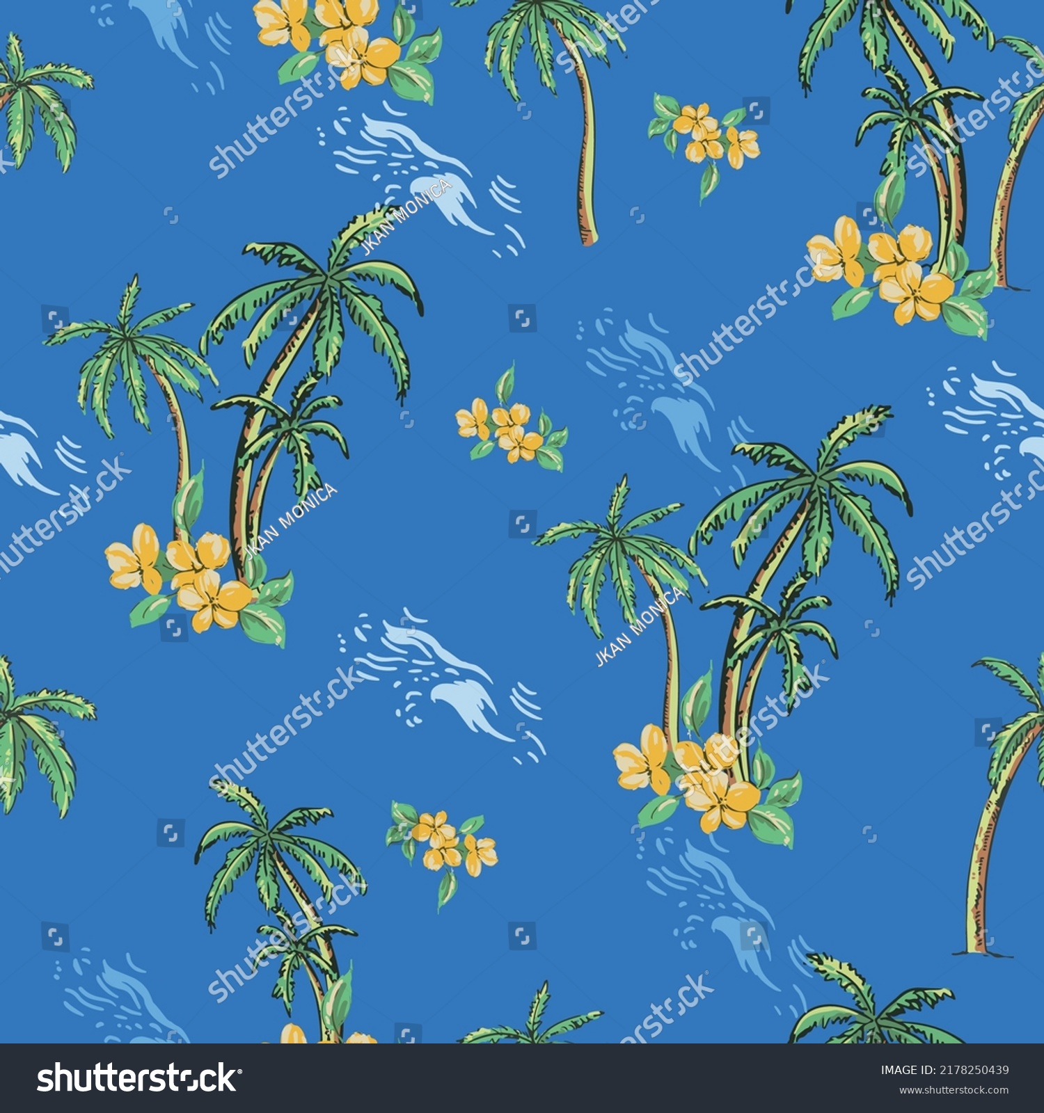 Coconut tree pattern Hand-painted coconut tree design_站酷海洛_正版图片_视频_字体 ...
