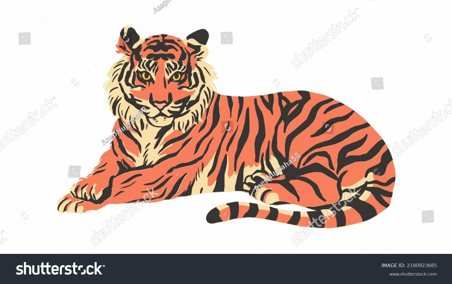 silent tiger illustration scary face look_站酷海洛_正版图片_视频_字体_音乐素材交易平台_站酷旗下品牌