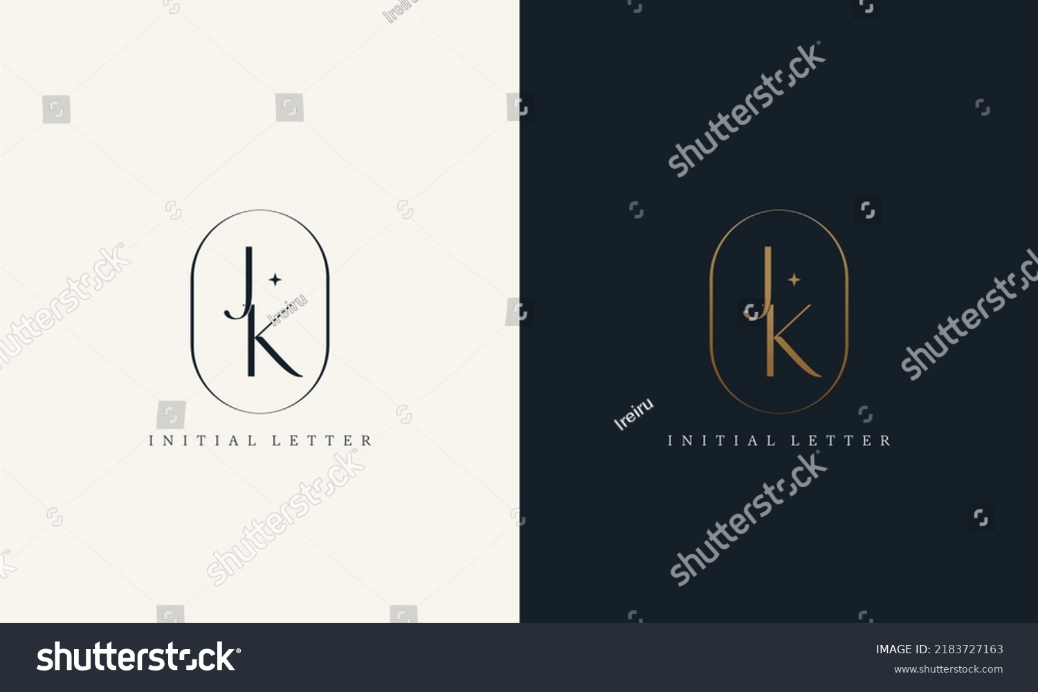 premium JK logo monogram with gold circle frame. luxury initials design minimal modern typeface ...