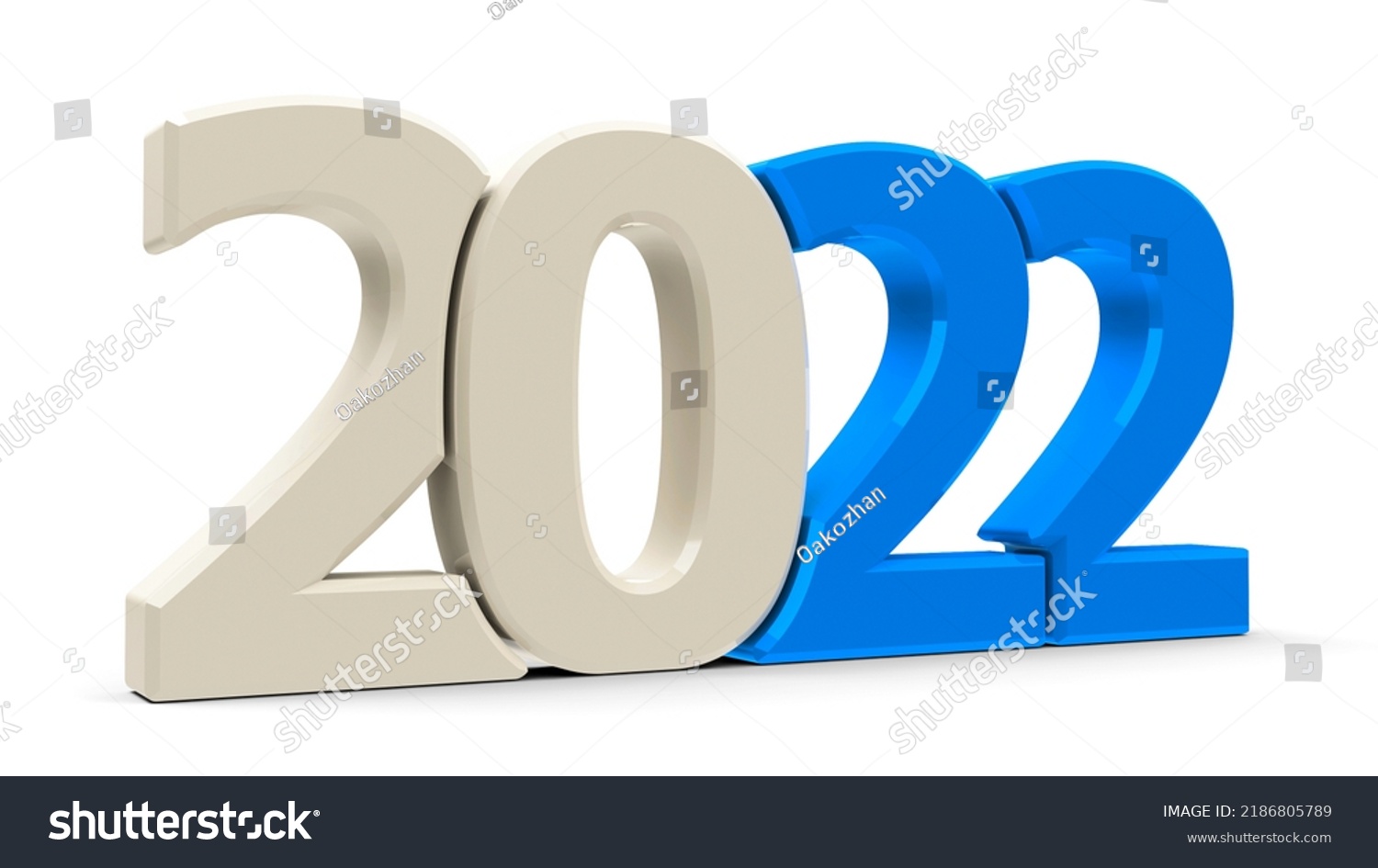Blue 2022 symbol icon or button isolated on white background represents ...