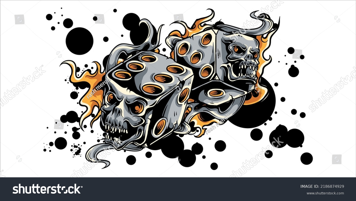 spooky zombie dice vector design. with black spots_站酷海洛_正版图片_视频_字体_音乐素材 ...