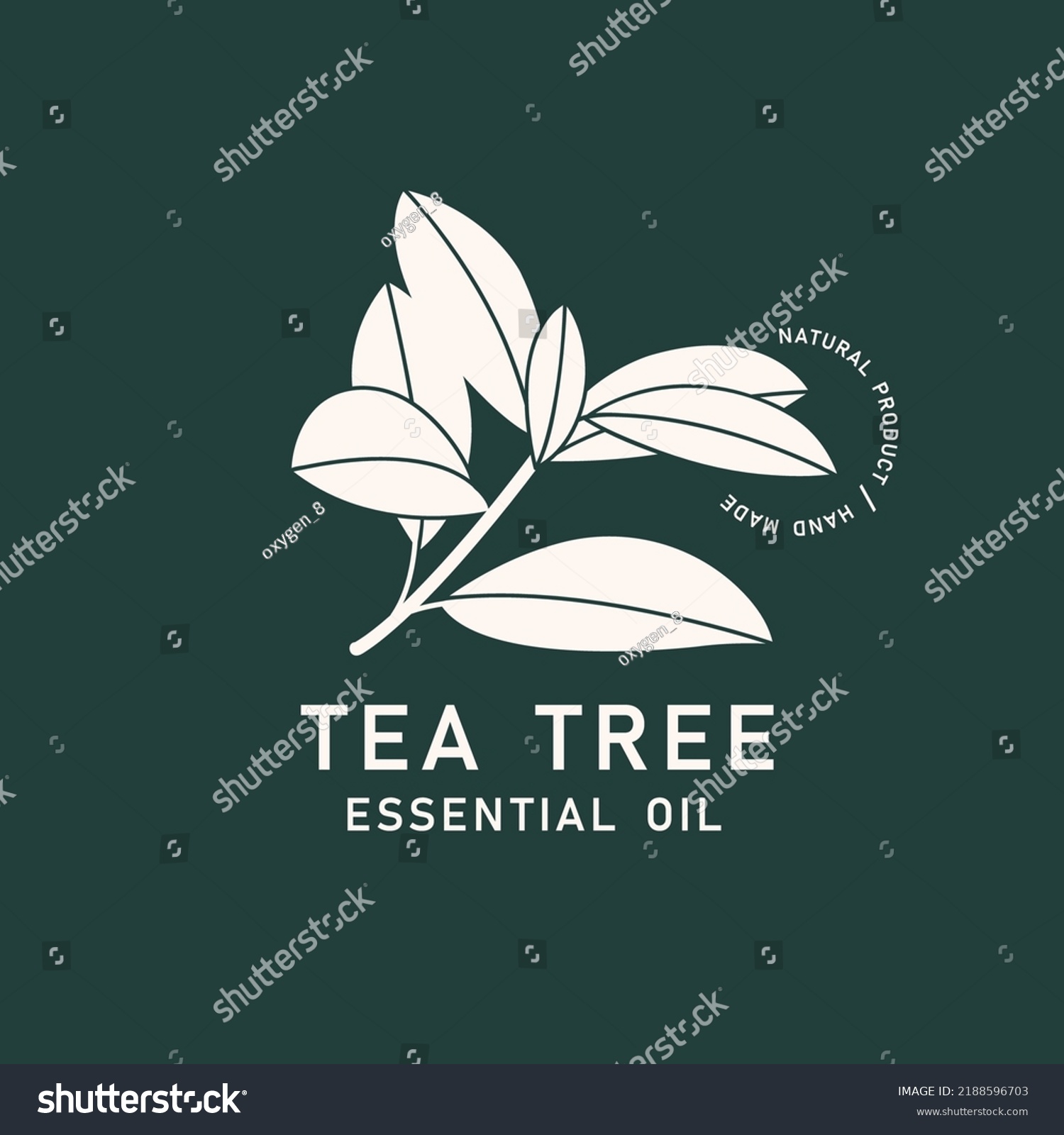 Vector packaging design element and icon in linear style - tea tree oil ...