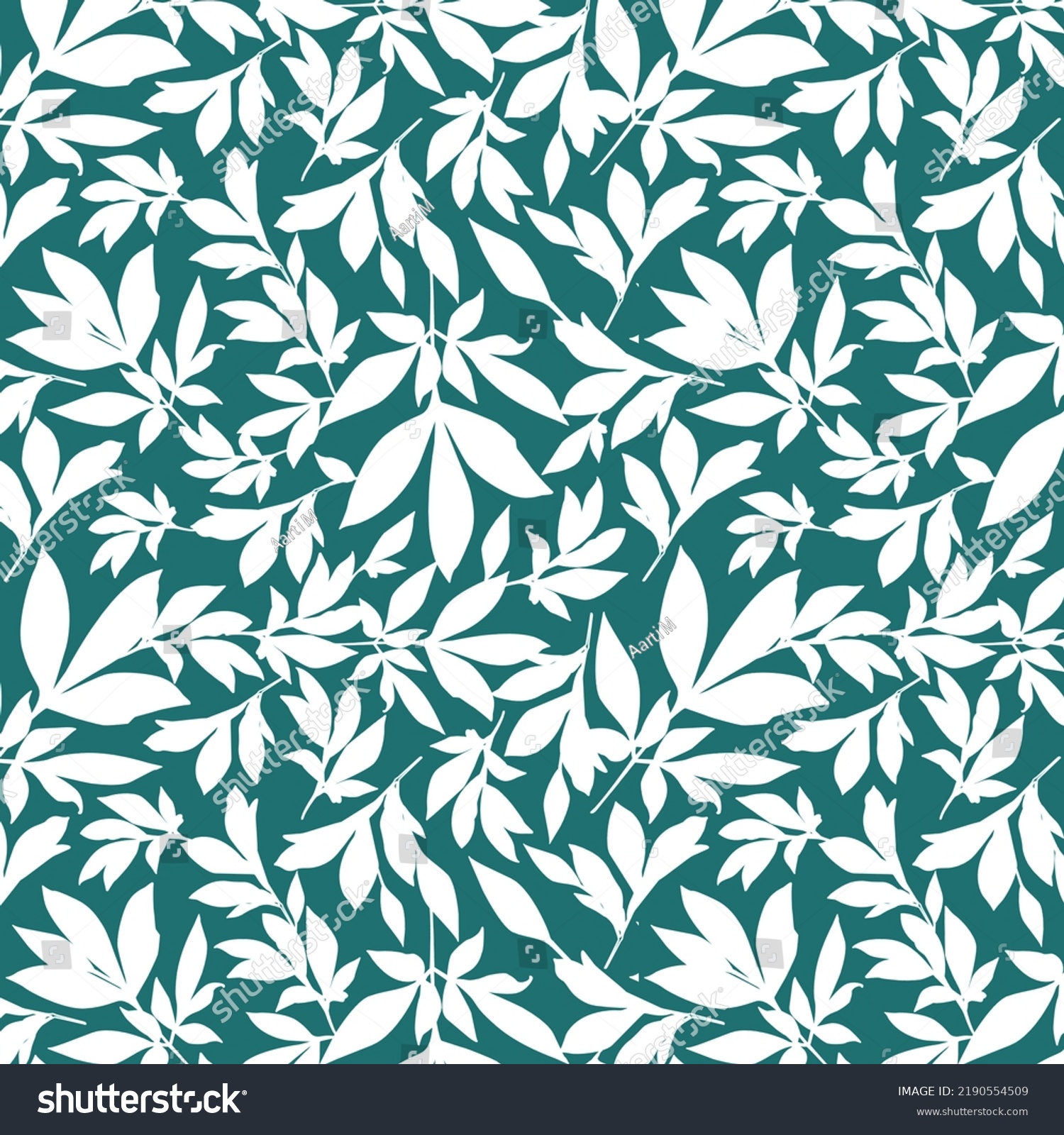 white leaf all over pattern simple print for textile and paper ...