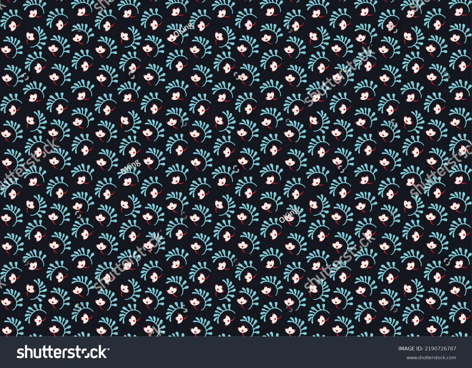 Seamless pattern with fantasy flowers ethnic rotary repeat fabric and ...