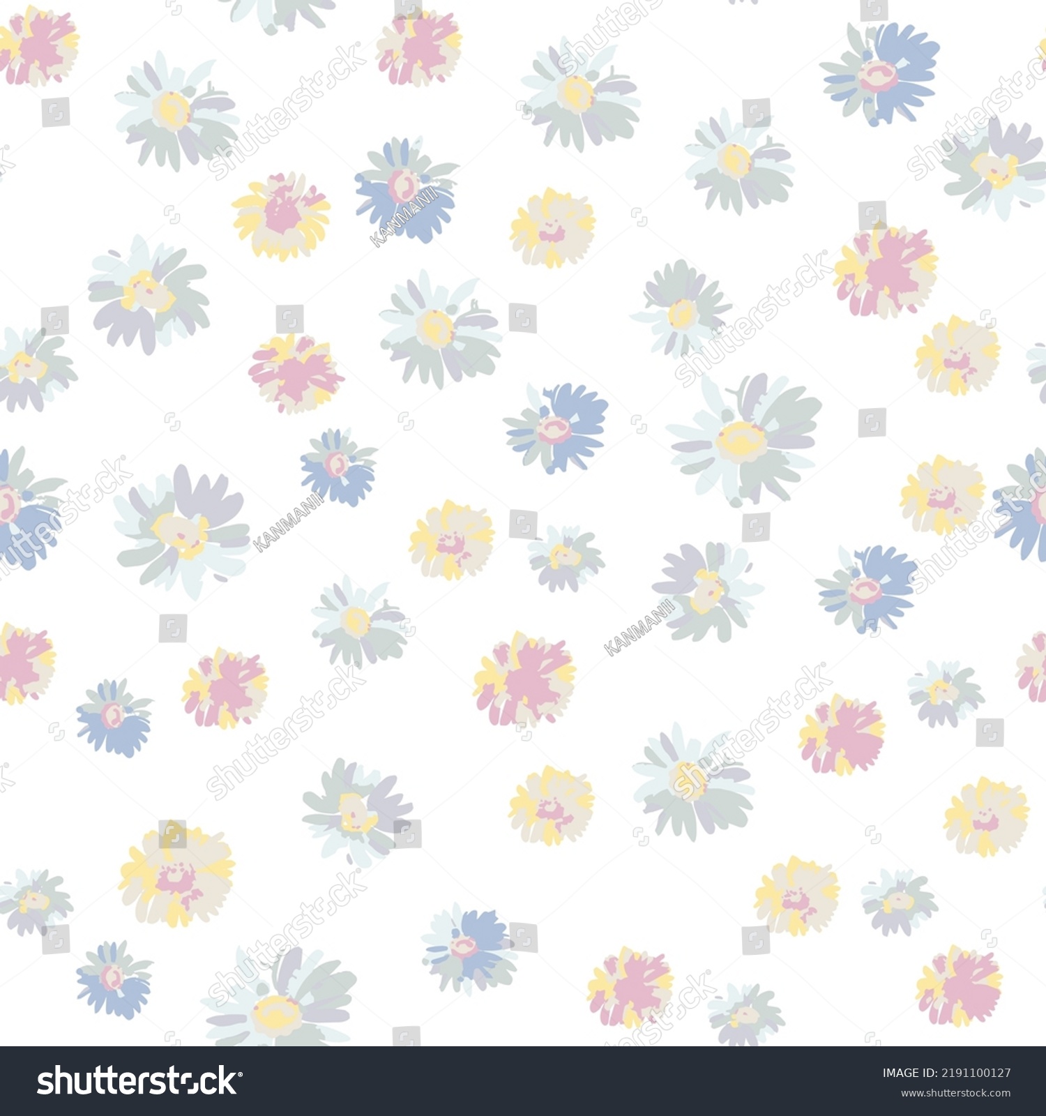 Simple daisy flowers seamless pattern in summer . All objects are ...