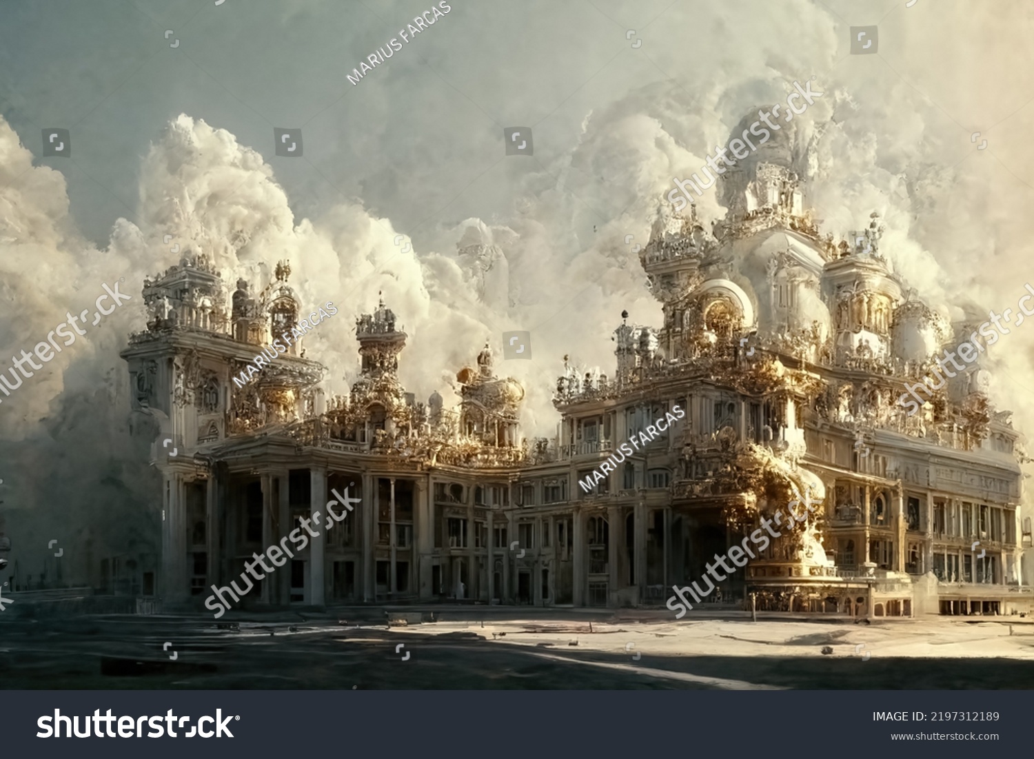 Baroque architecture digital art style 3d illustration_站酷海洛_正版图片_视频_字体 ...