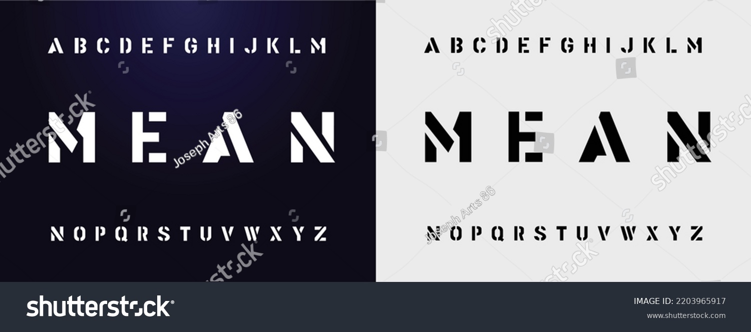MEAN Sports minimal tech font letter set. Luxury vector typeface for ...