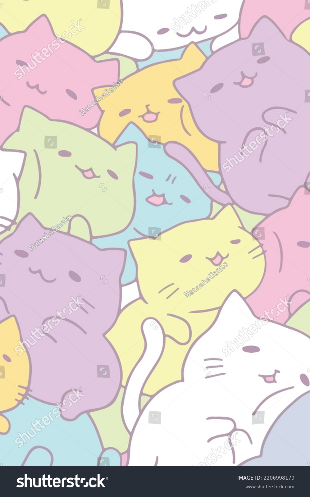 Vector pattern cats cute funny animals background screensaver pet_站酷海洛 ...