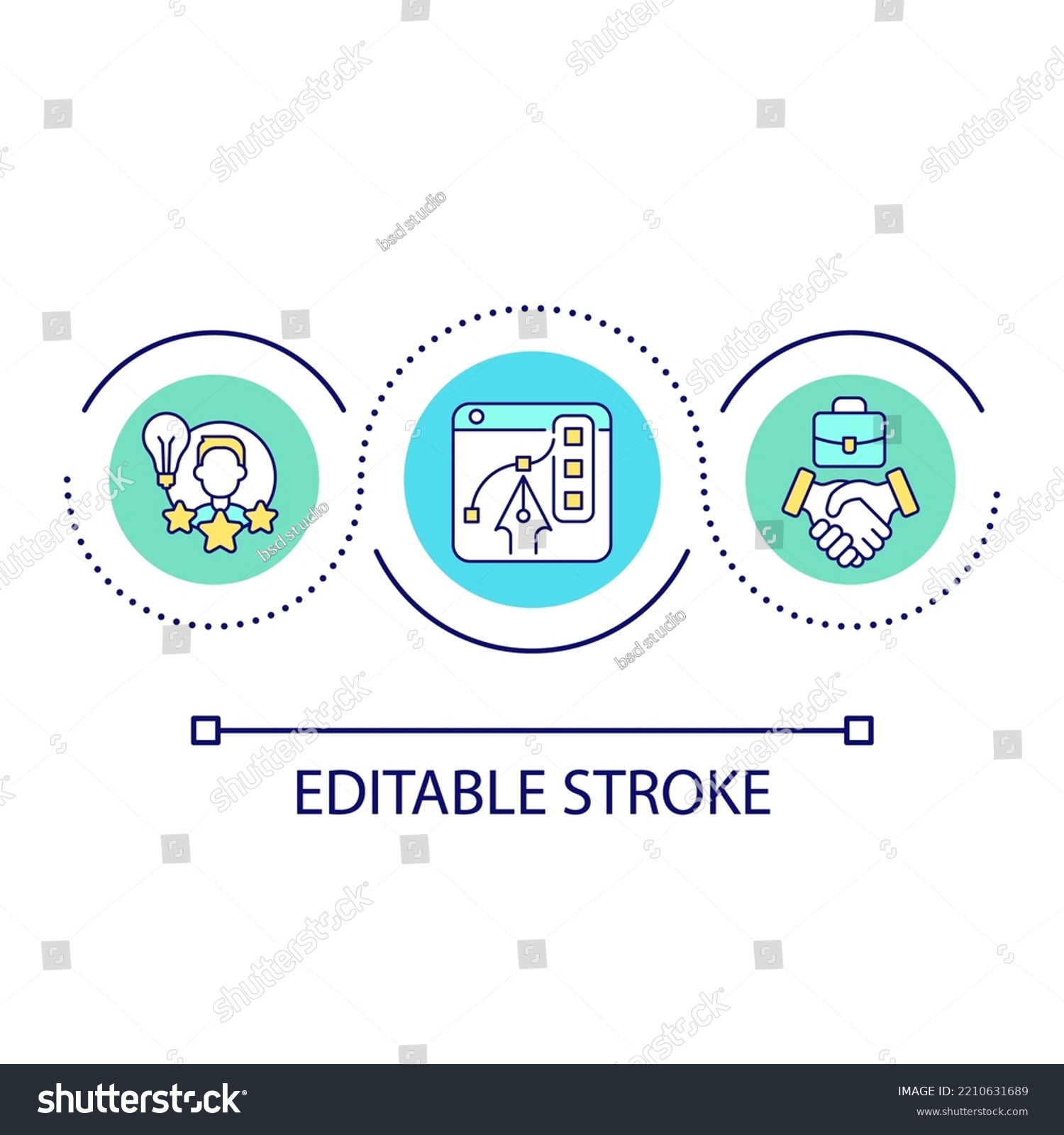 Web designer job loop concept icon. Creating website design abstract idea thin line illustration ...