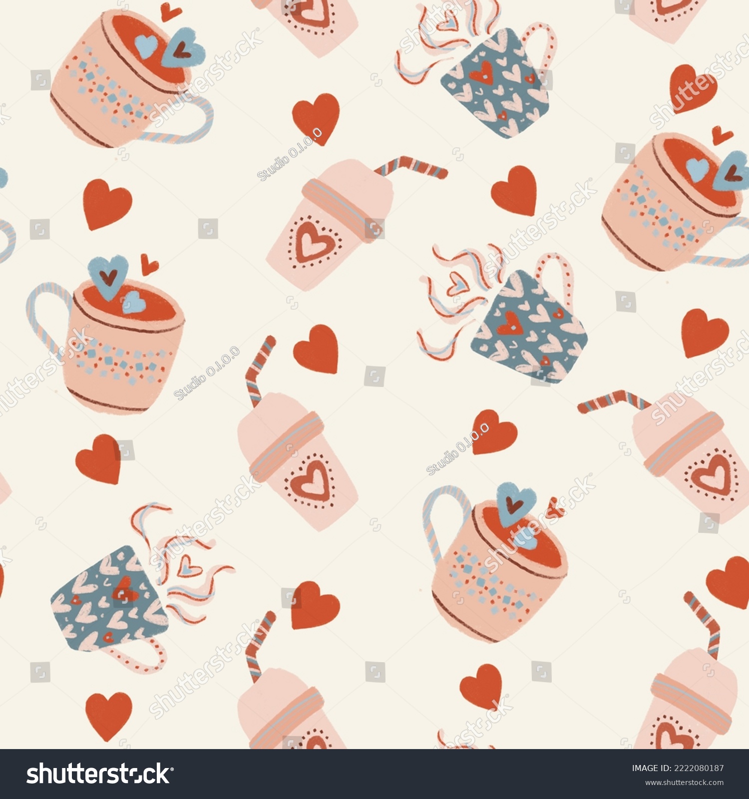 Cute Coffee Love Seamless Digital Paper_站酷海洛_正版图片_视频_字体_音乐素材交易平台_站酷旗下品牌