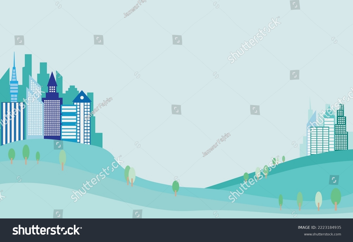 Modern city with towering buildings asset vector illustration_站酷海洛_正版图片 ...