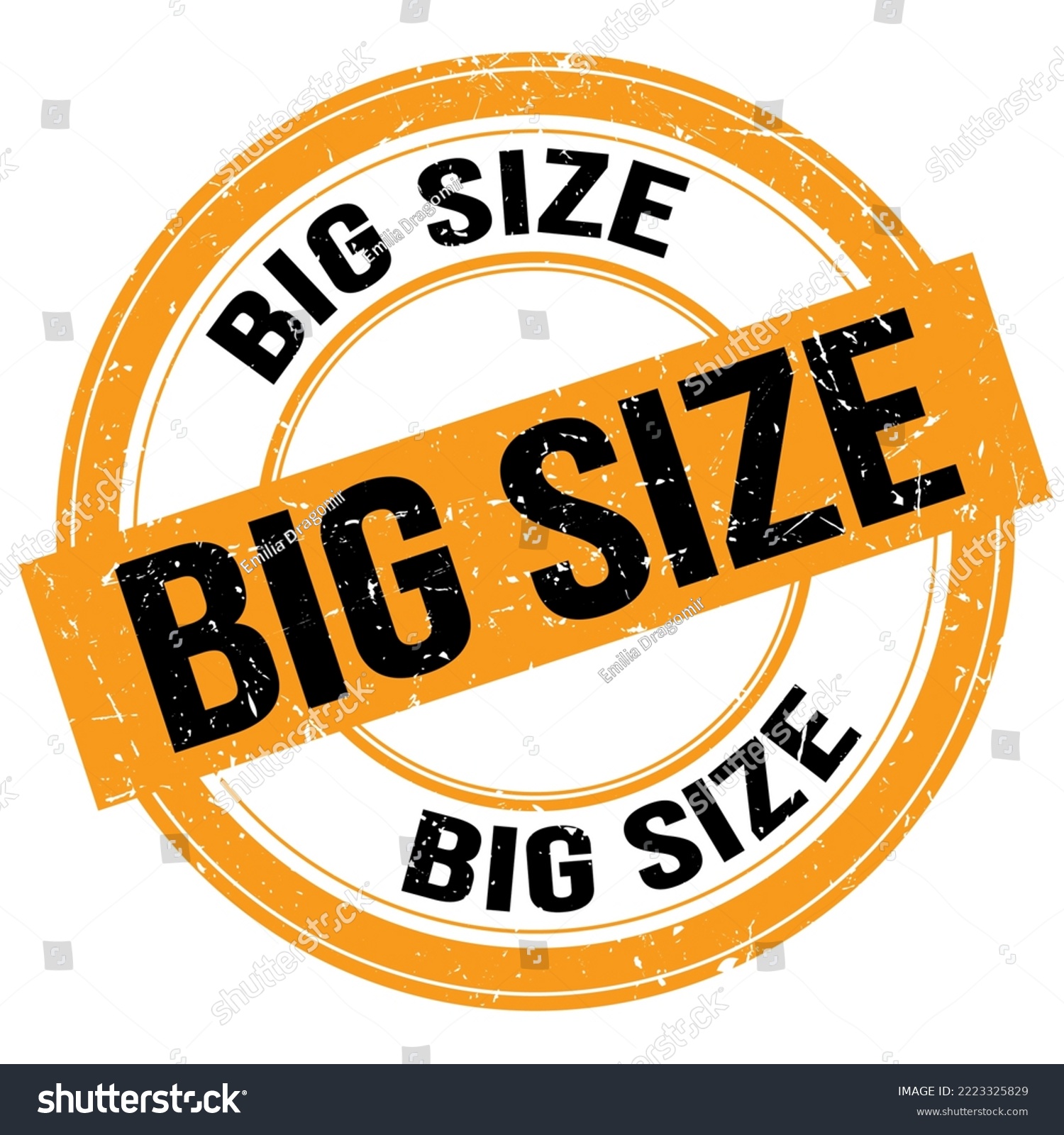 BIG SIZE text written on orange-black round grungy stamp sign_站酷海洛_正版图片_视频_字体_音乐素材交易平台_站酷旗下品牌