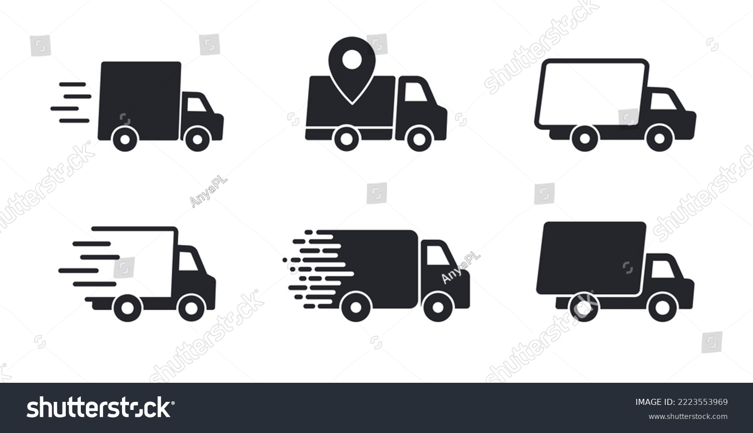 Delivery truck icons set. Fast delivery truck. Delivery service icons ...