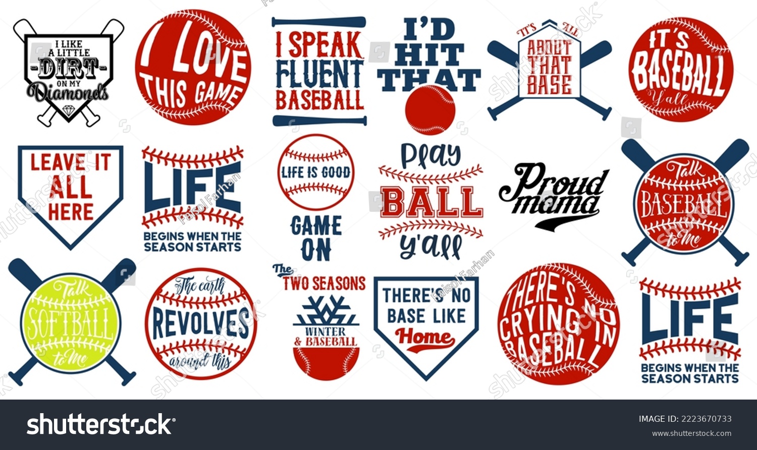 Baseball Quote Bundle illustrations for posters decoration t-shirt ...