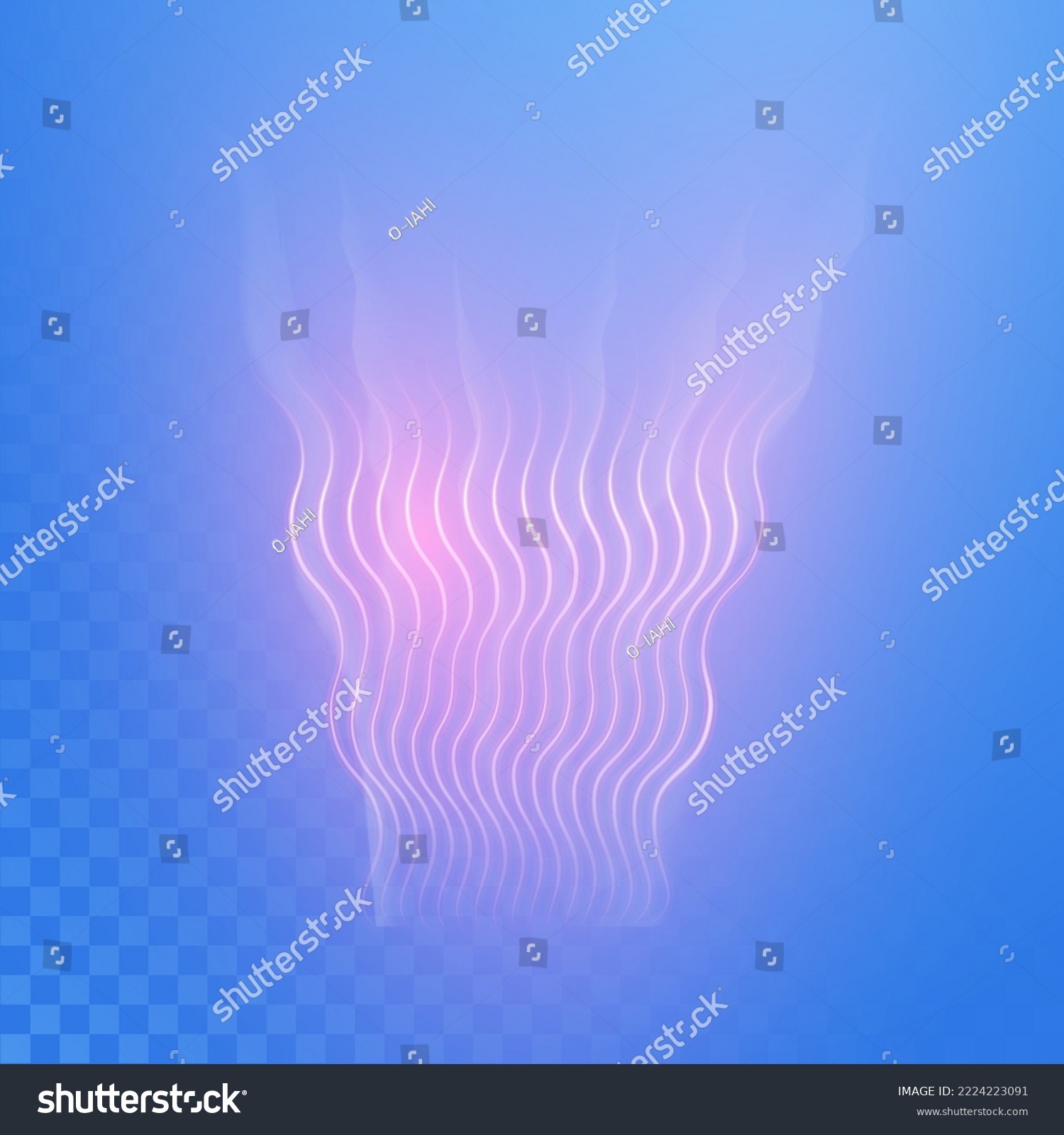 Warm air flow on a light background. Infrared wind wave light effect ...