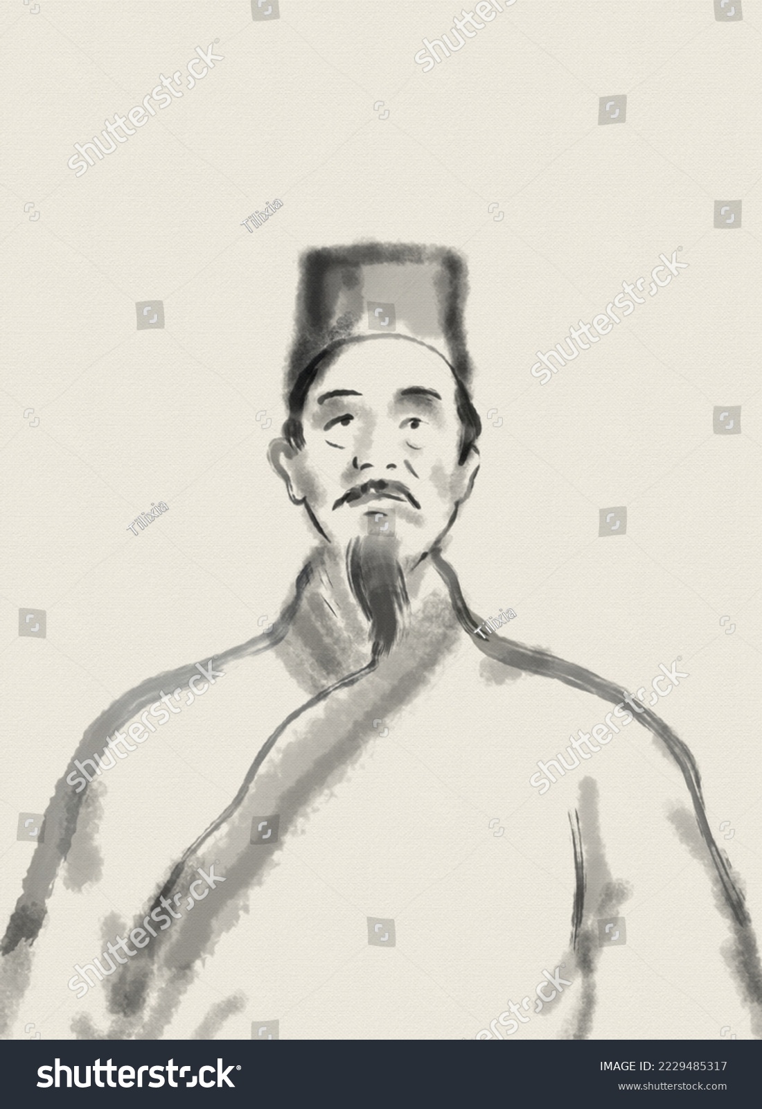 Ancient Chinese Herbalist and pharmacologist Li-Shizhen writer of ...