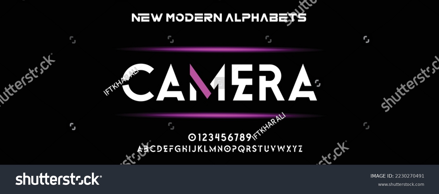CAMERA Modern Bold Font. Regular Italic Number Typography urban style ...