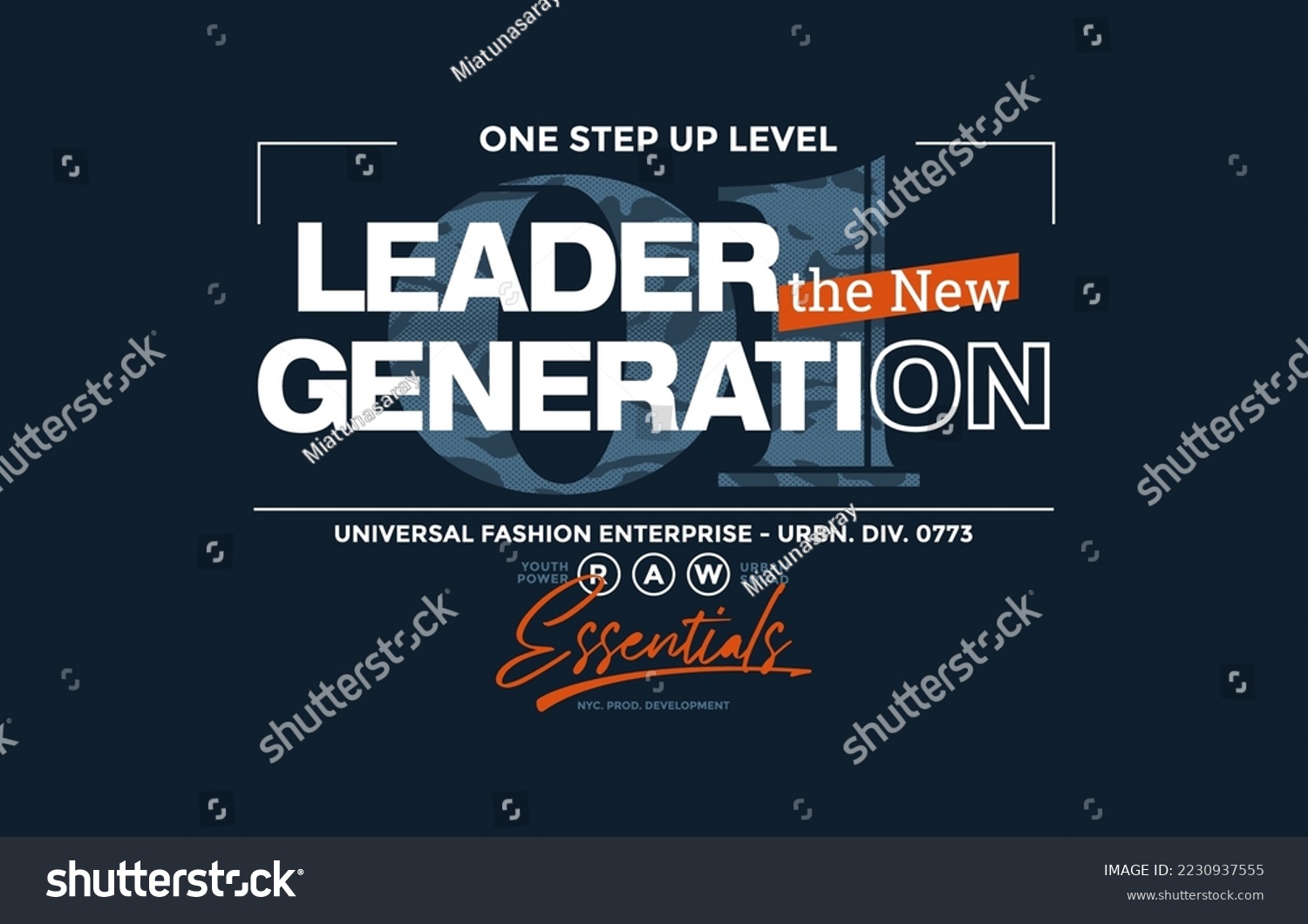 Leader new generation modern and stylish typography slogan. Colorful ...