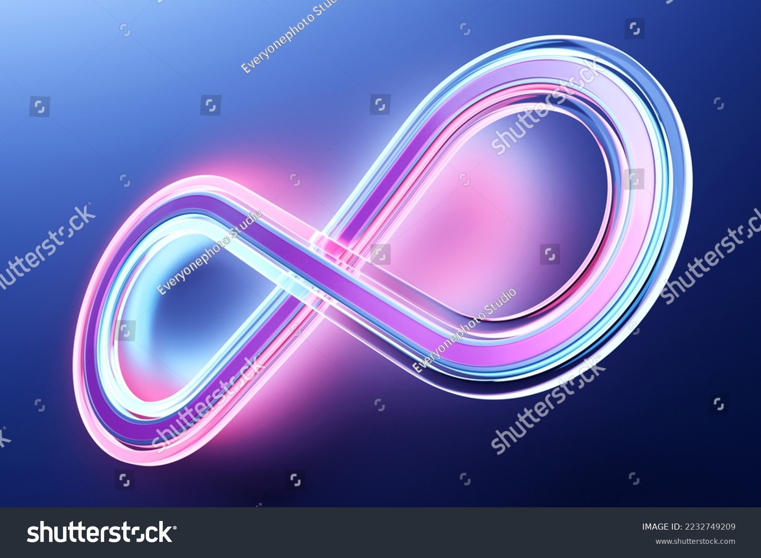 Pink infinity symbol template. 3d illustration of a realistic sign of ...
