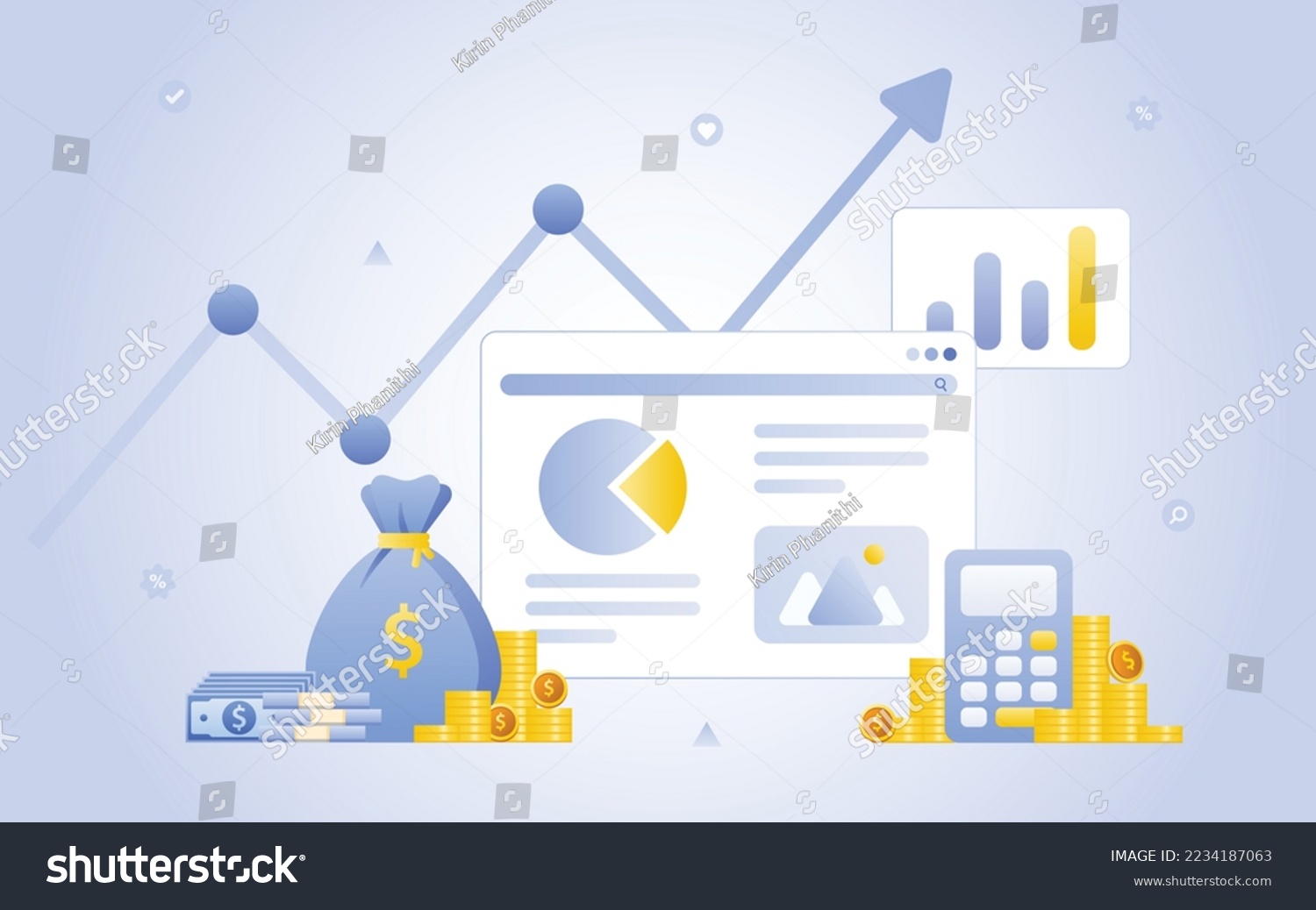 Financial management concept and investment Flat design of payment with ...