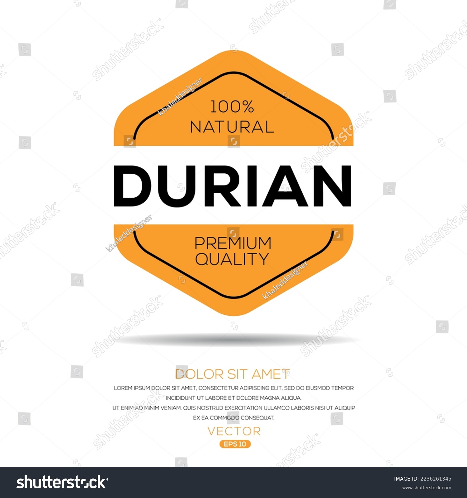 Creative (Durian) Durian label vector illustration._站酷海洛_正版图片_视频_字体_音乐 ...