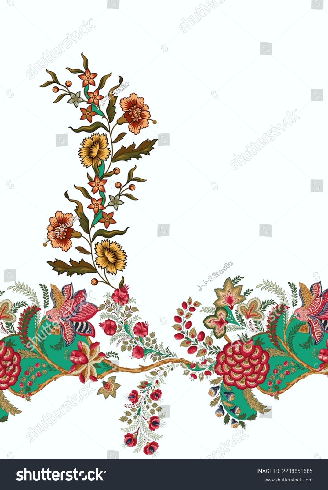 Digital Motif Design Illustration Artwork for textile print For Digital ...