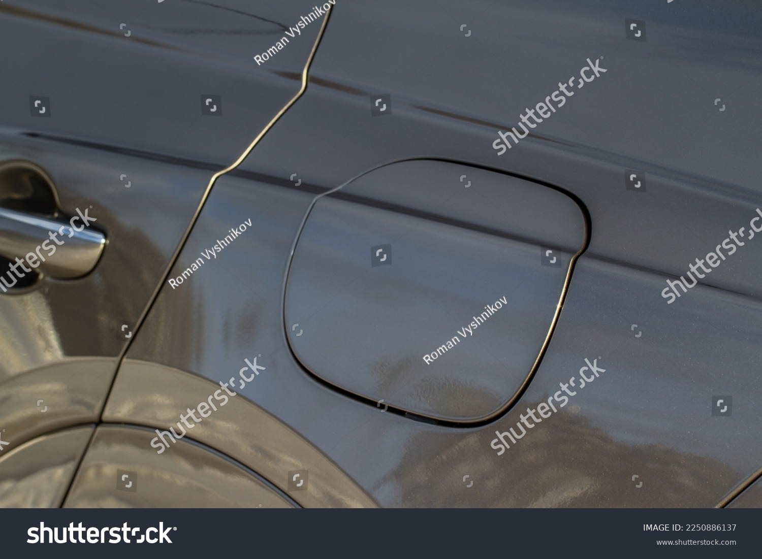 Fuel tank cap of a modern car for filling gasoline or diesel fuel ...