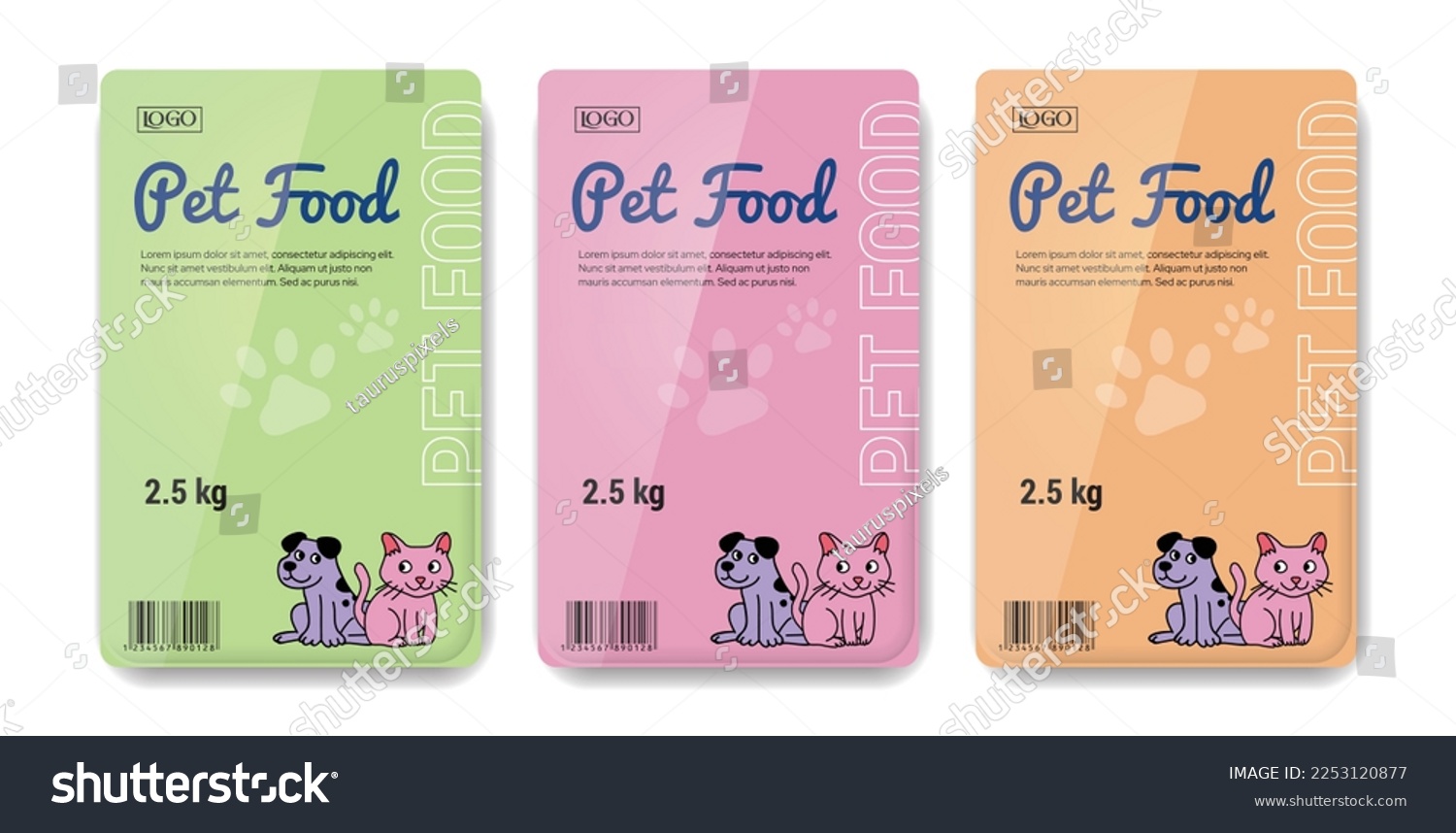 Pet food label design set abstract vector packaging design layouts ...