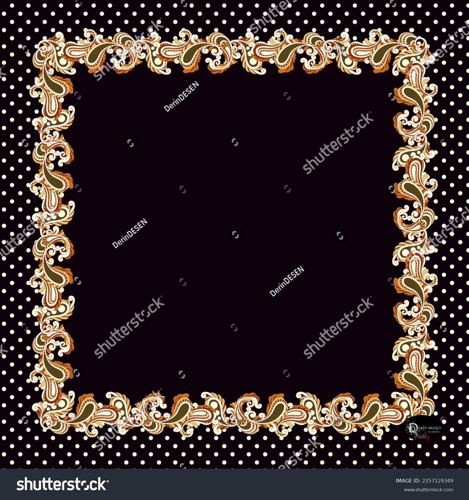 Floral and modern frame drawing. Scarf border_站酷海洛_正版图片_视频_字体_音乐素材交易平台 ...