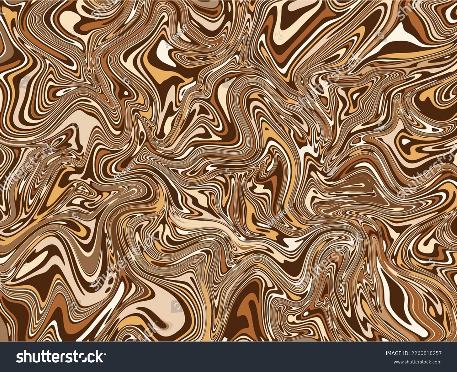 Abstract brown fluid marble design template vector. Complex ink oil ...