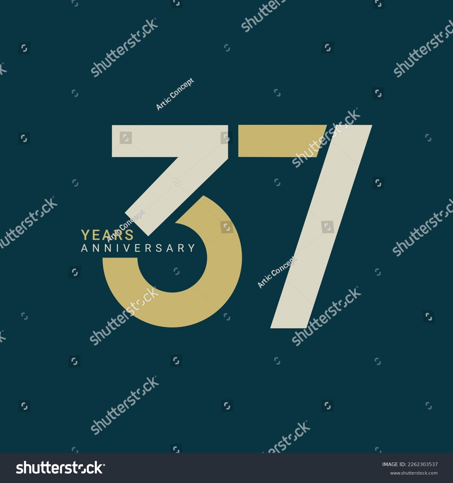 37 37th Years Anniversary Logo Golden Color Vector Template Design ...