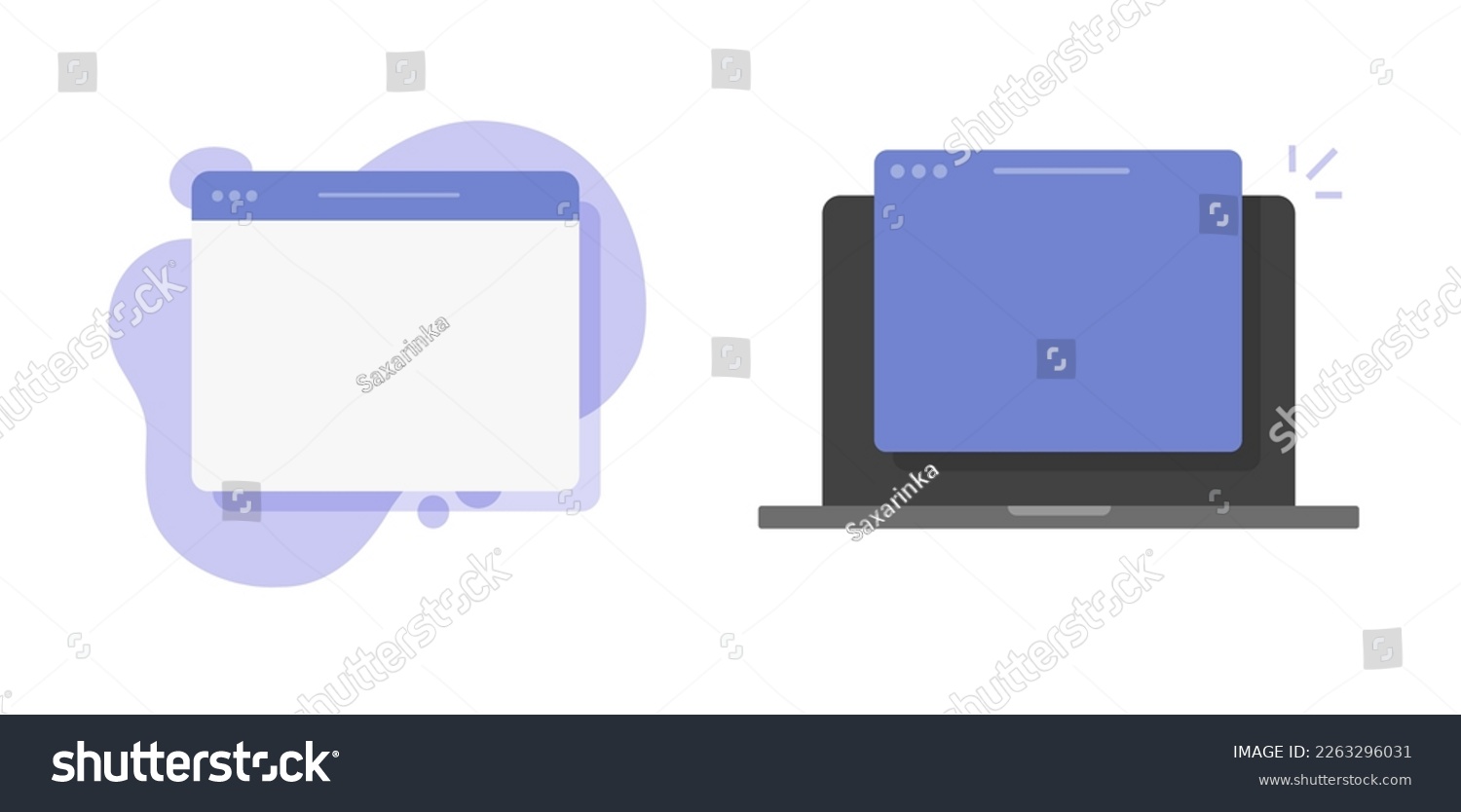 Browser laptop window blank icon vector graphic illustrated internet ...